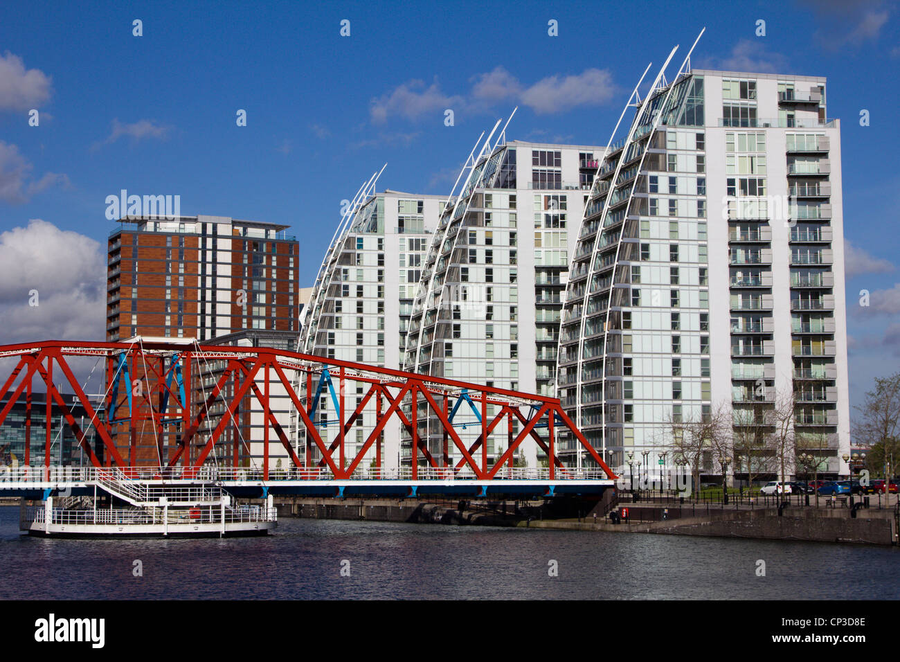 Detroit Bridge salford quays greater manchester england uk Stock Photo ...