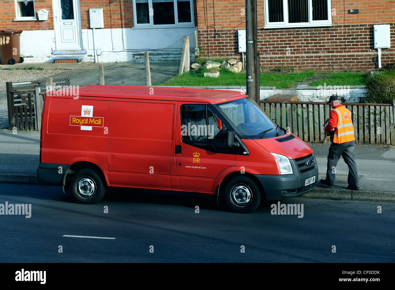 royal mail post office van on a housing estate england uk Stock Photo ...