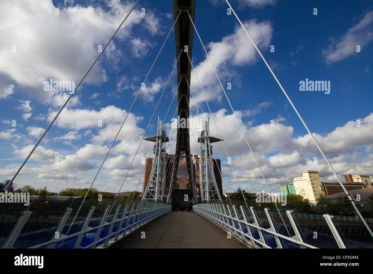 The Salford Quays lift bridge Manchester Ship Canal Greater Manchester ...