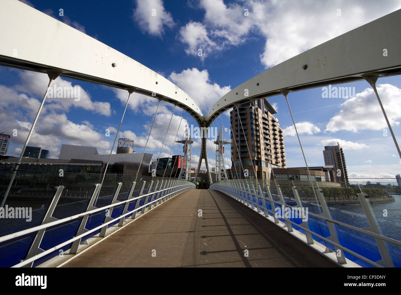 The Salford Quays lift bridge Manchester Ship Canal Greater Manchester ...