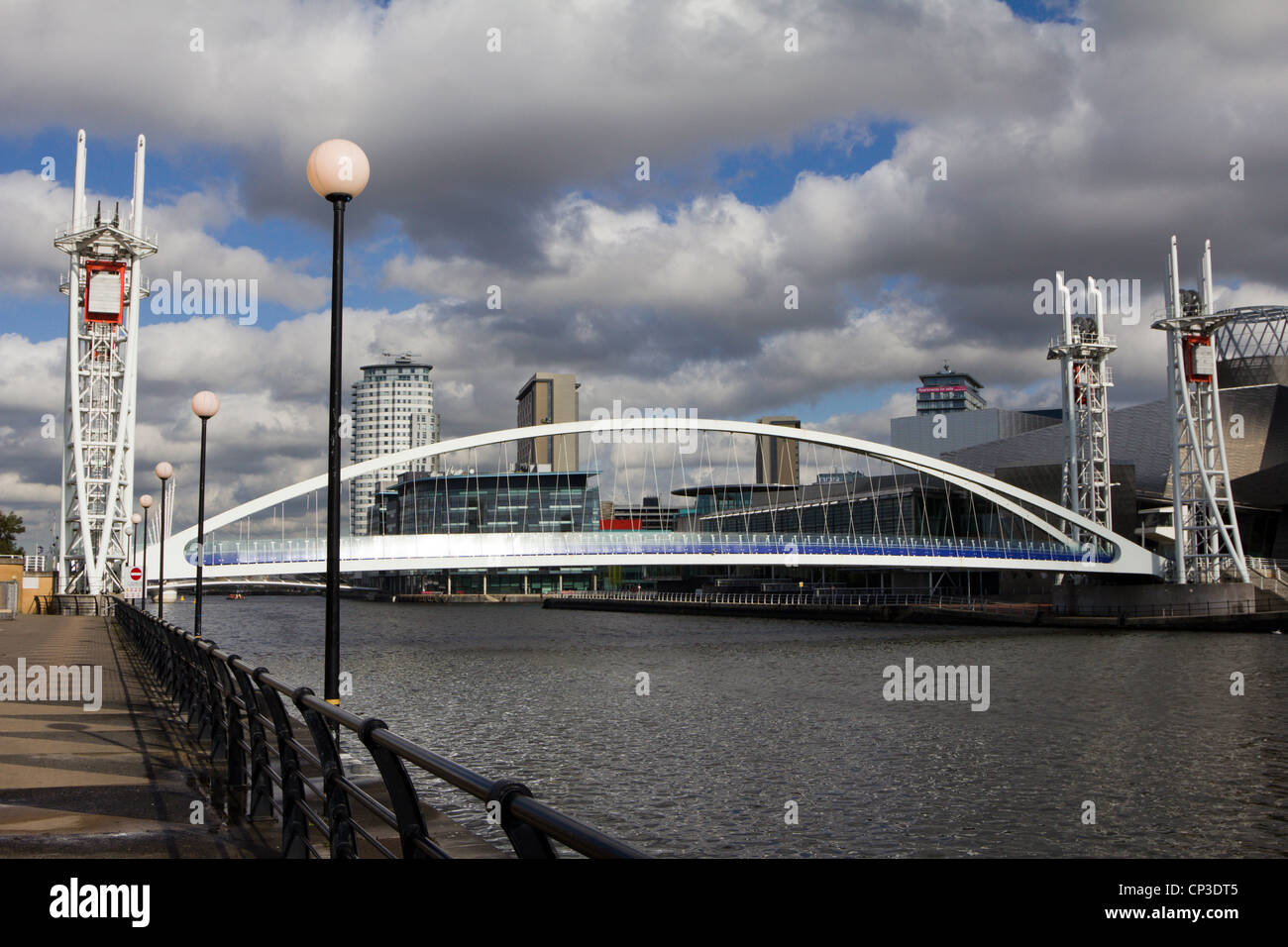 The Salford Quays lift bridge Manchester Ship Canal Greater Manchester ...