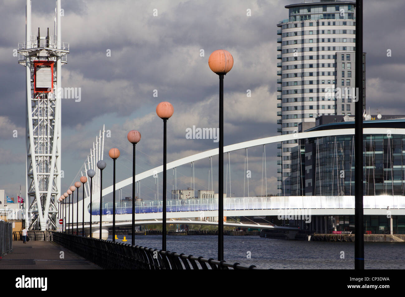 The Salford Quays lift bridge Manchester Ship Canal Greater Manchester ...