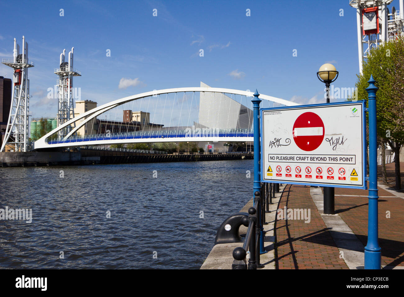 The Salford Quays lift bridge Manchester Ship Canal Greater Manchester ...