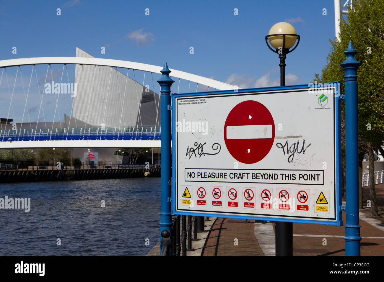The Salford Quays lift bridge Manchester Ship Canal Greater Manchester ...