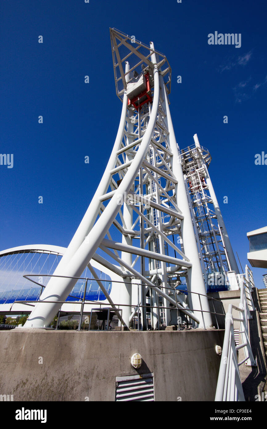 The Salford Quays lift bridge Manchester Ship Canal Greater Manchester ...