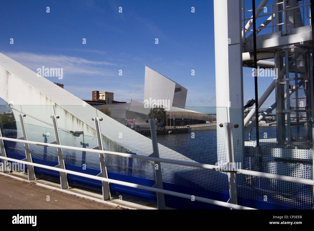 The Salford Quays lift bridge Manchester Ship Canal Greater Manchester ...