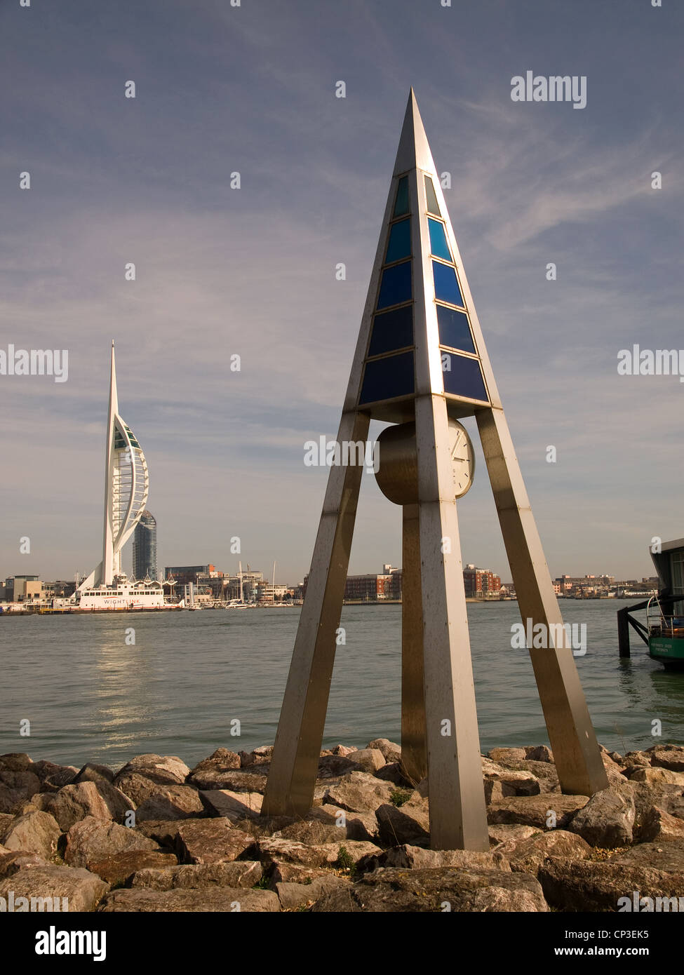 The stainless steel Tide Clock Gosport Hampshire England UK with the ...