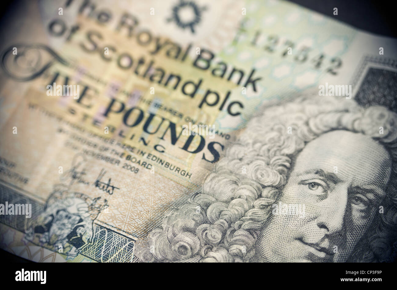Royal Bank of Scotland bank note five pounds £5 note Stock Photo - Alamy