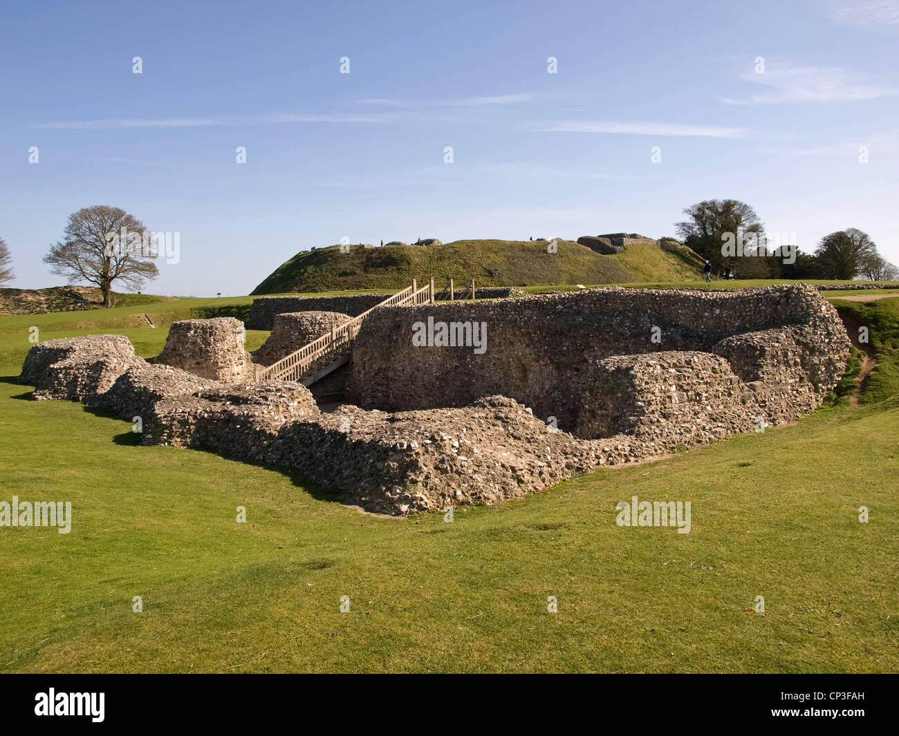 The ruins of Iron Age hill fort Old Sarum Salisbury Wiltshire Hampshire ...