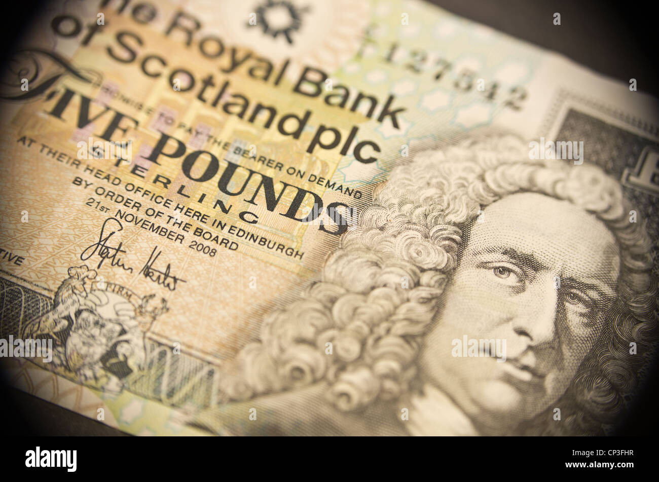 Royal Bank of Scotland bank note five pounds £5 Stock Photo - Alamy