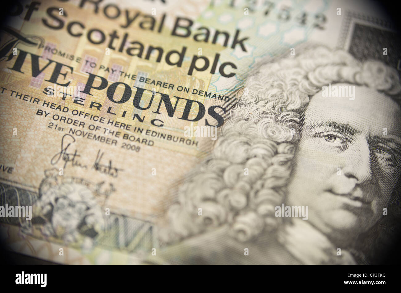 Royal Bank of Scotland bank note five pounds £5 Stock Photo - Alamy