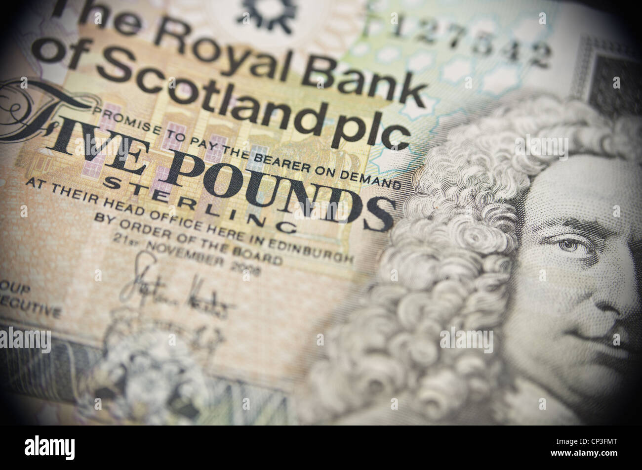 Royal Bank of Scotland bank note five pounds £5 Stock Photo - Alamy