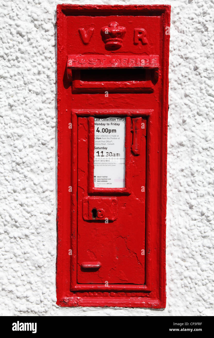 Victorian cast iron wall mounted post box Beamish, Co. Durham north ...