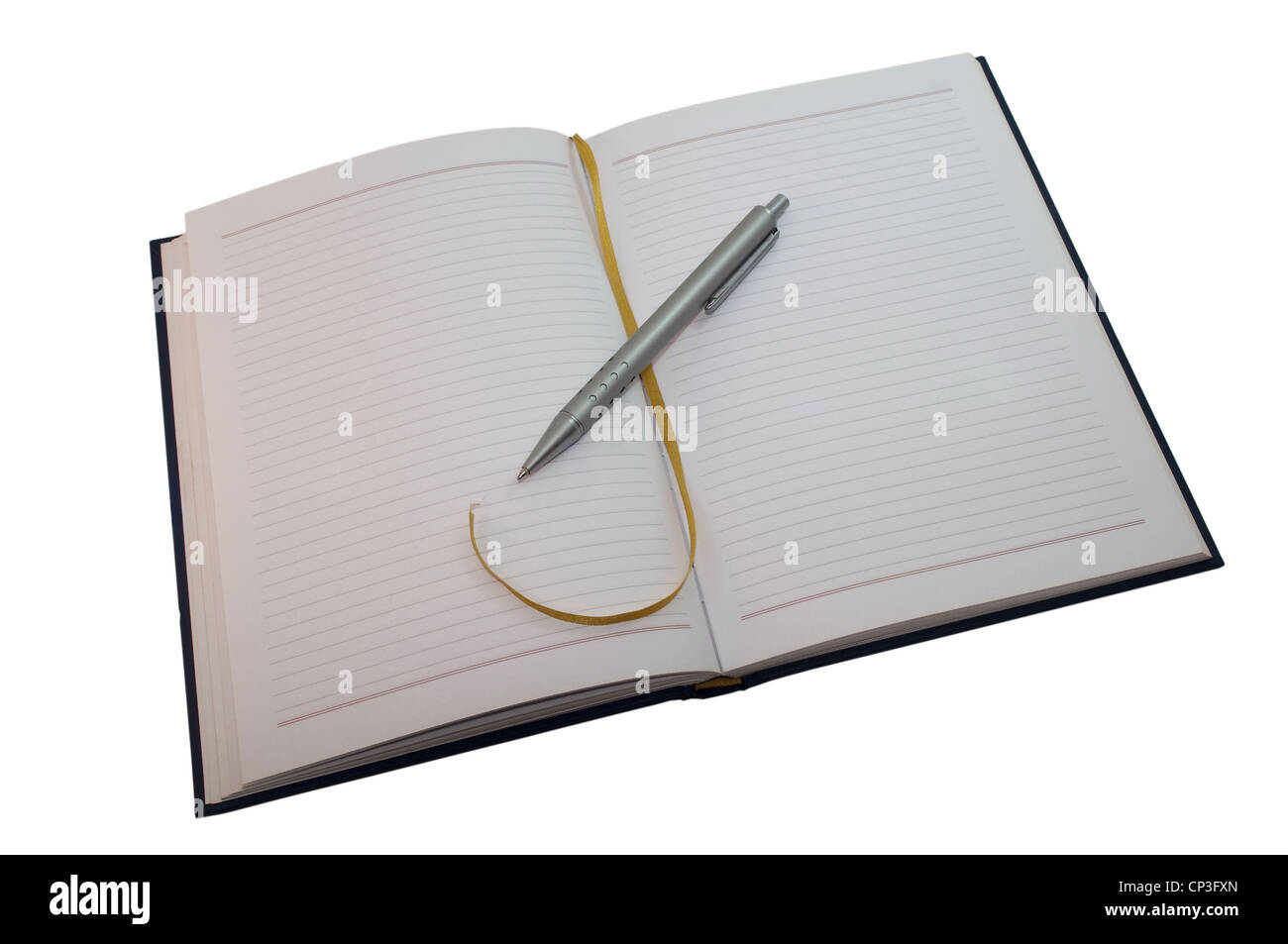 notebook with pen isolated on white background Stock Photo - Alamy