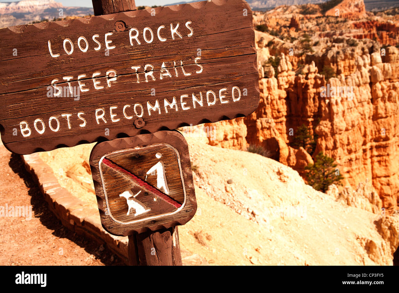 Warning sign loose rocks hi-res stock photography and images - Alamy