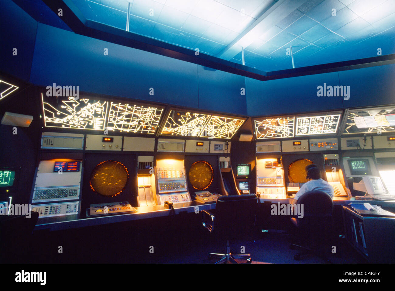 Dubai UAE International Airport Control Tower Interior Stock Photo - Alamy