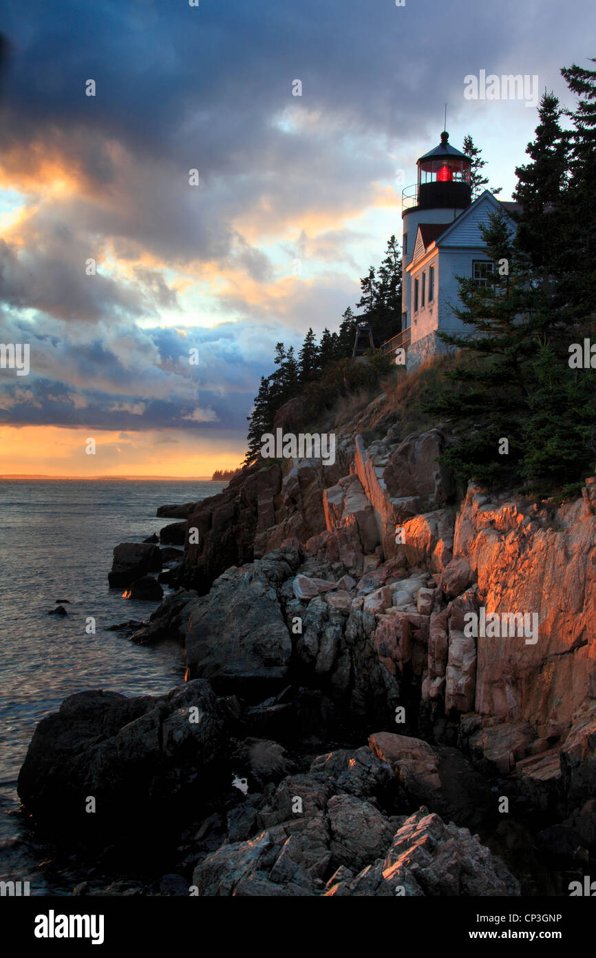 Photo of Bass Harbor Head Lighthouse with an approaching storm, Acadia ...