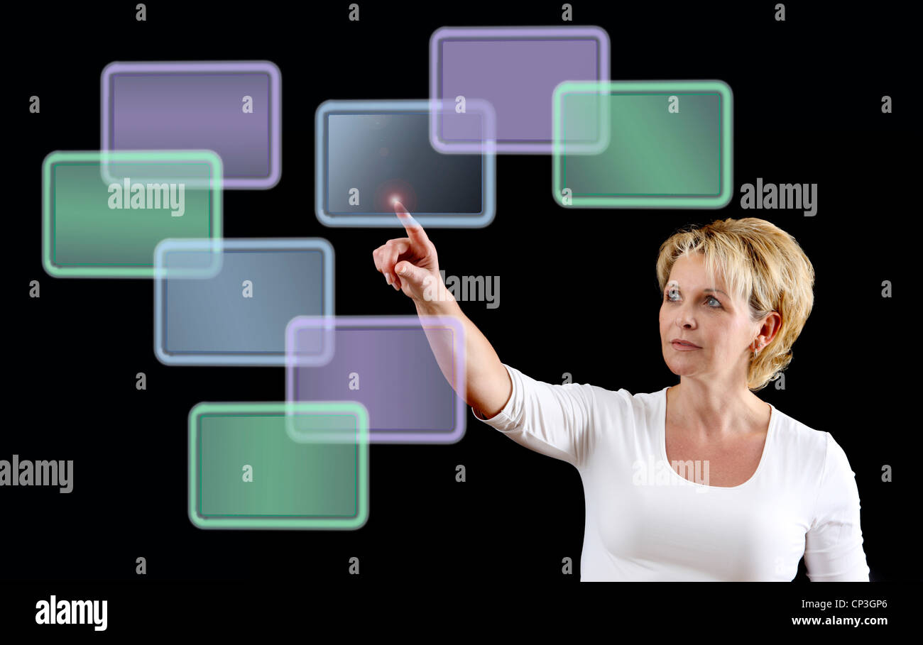 Symbolic image, Icon, virtual work, operate. Icons virtual control ...