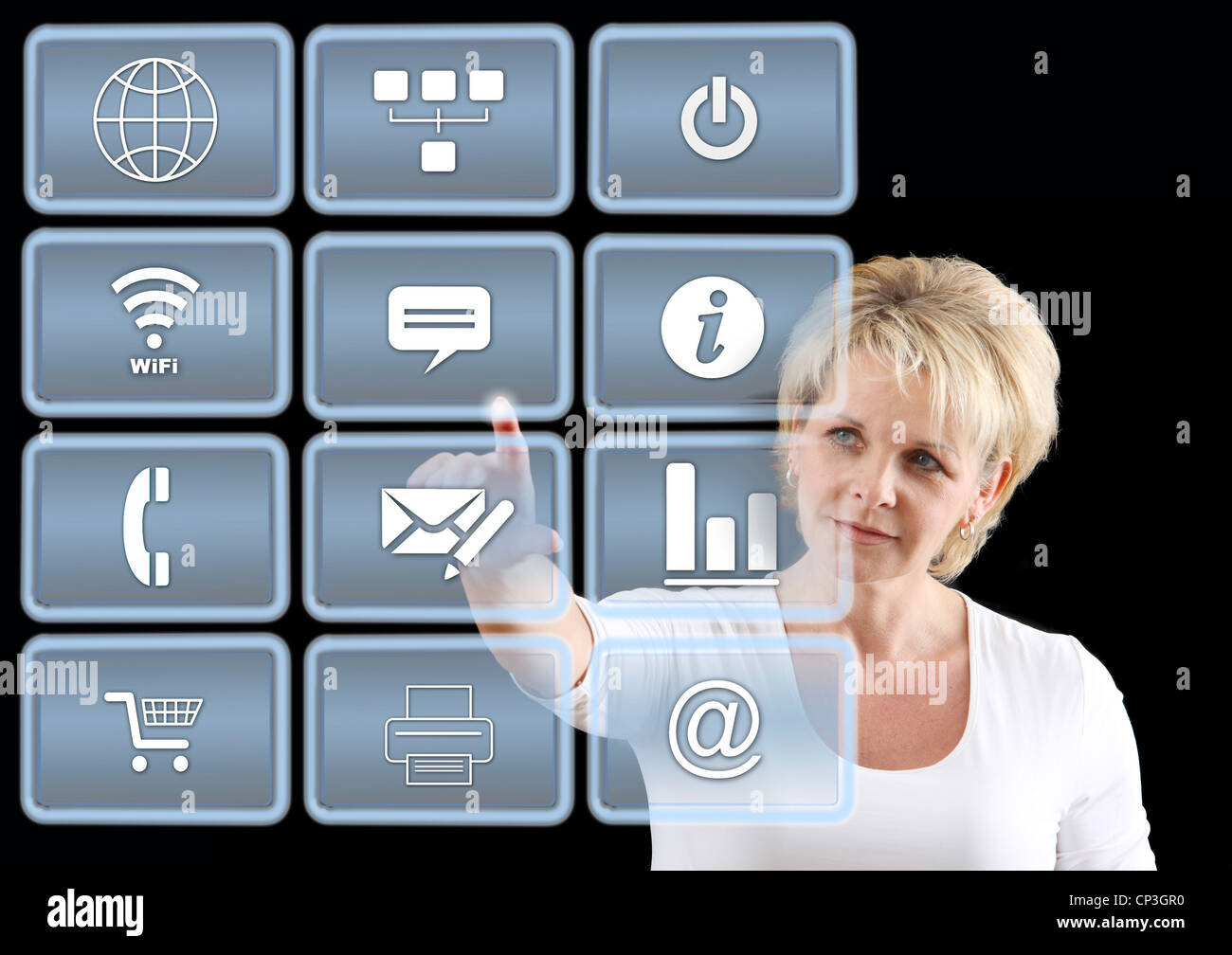 Symbolic image, Icon, virtual work, operate. Icons virtual control ...
