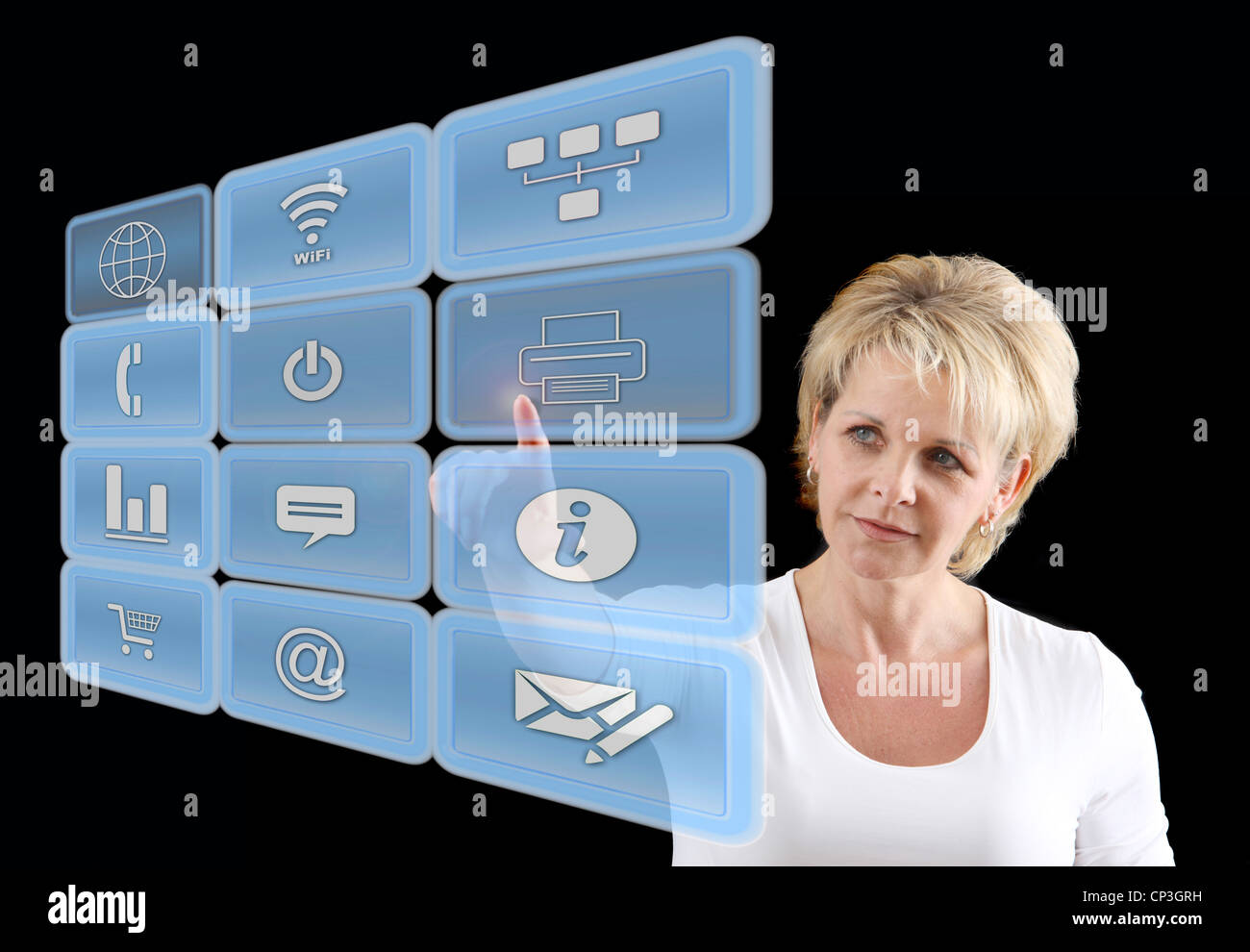 Symbolic image, Icon, virtual work, operate. Icons virtual control ...