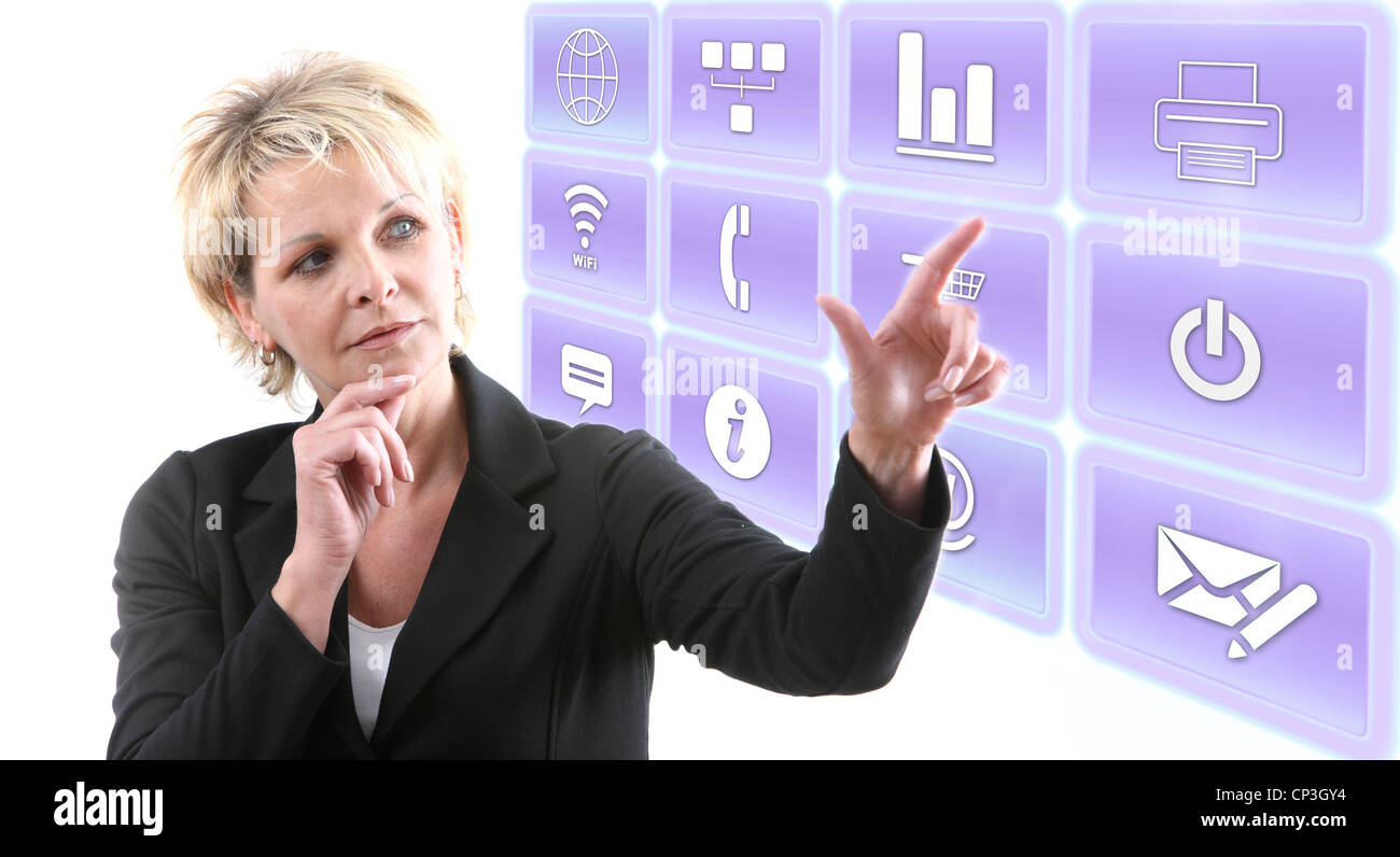 Symbolic image, Icon, virtual work, operate. Icons virtual control ...