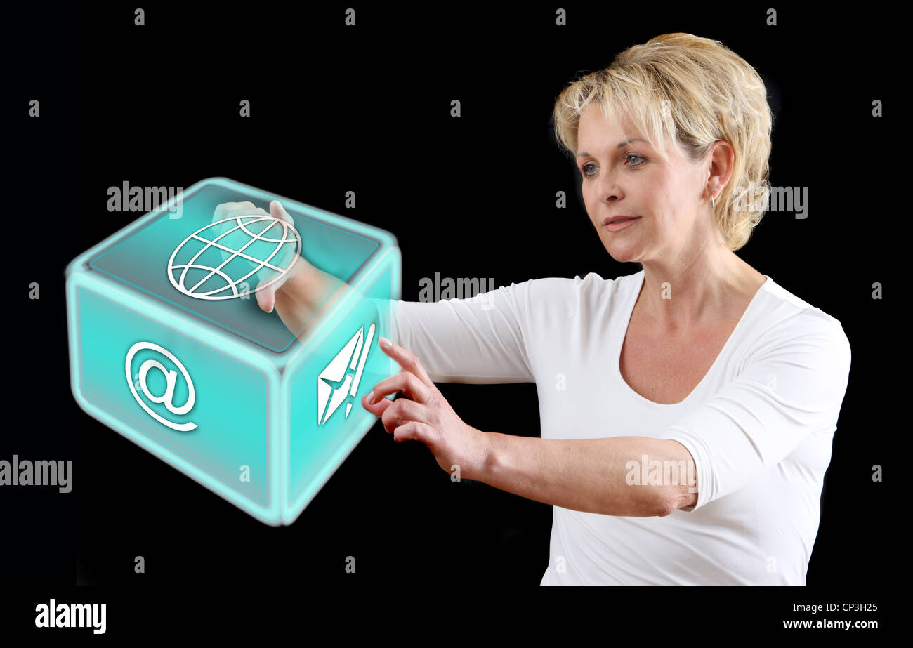 Symbolic image, Icon, virtual work, operate. Icons virtual control ...