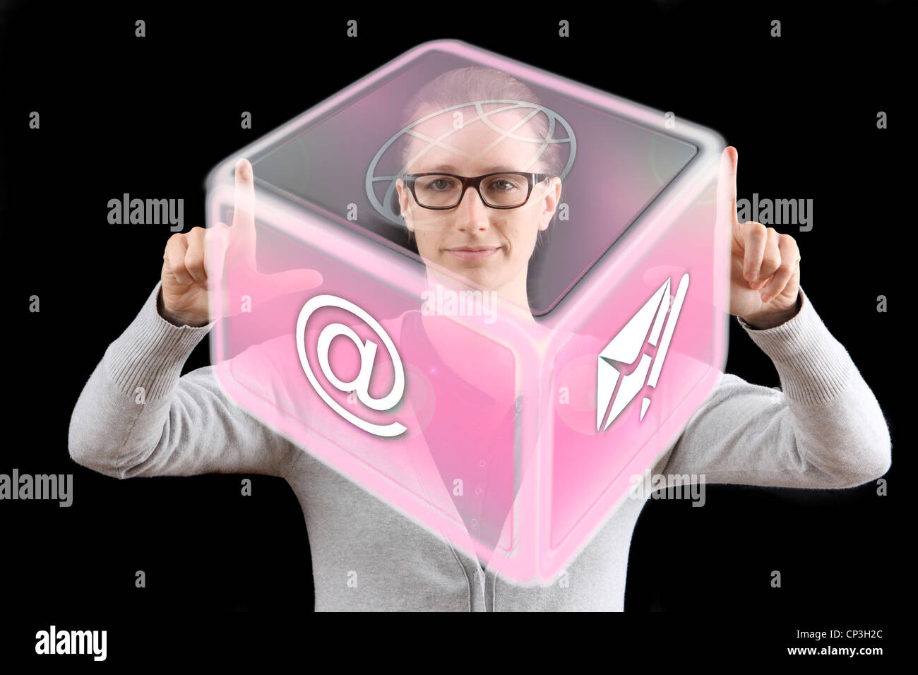 Symbolic image, Icon, virtual work, operate. Icons virtual control ...