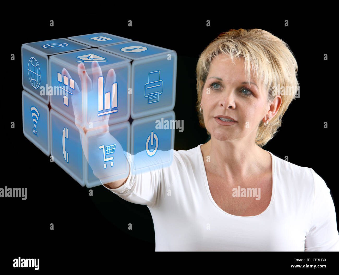 Symbolic image, Icon, virtual work, operate. Icons virtual control ...