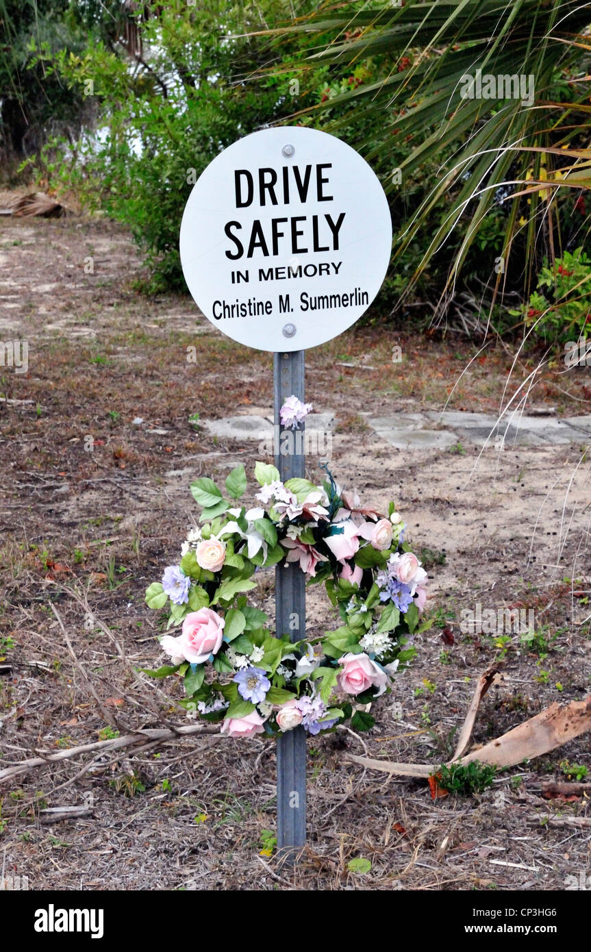 Roadside memorial in Ormond Beach, Florida, remembering Christine ...