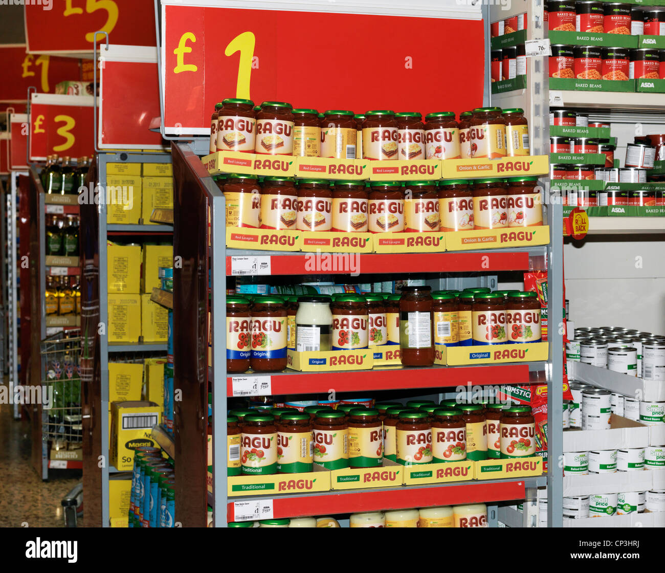 Ragu Sauce On Point Of Sale Display In A Supermarket Surrey England ...