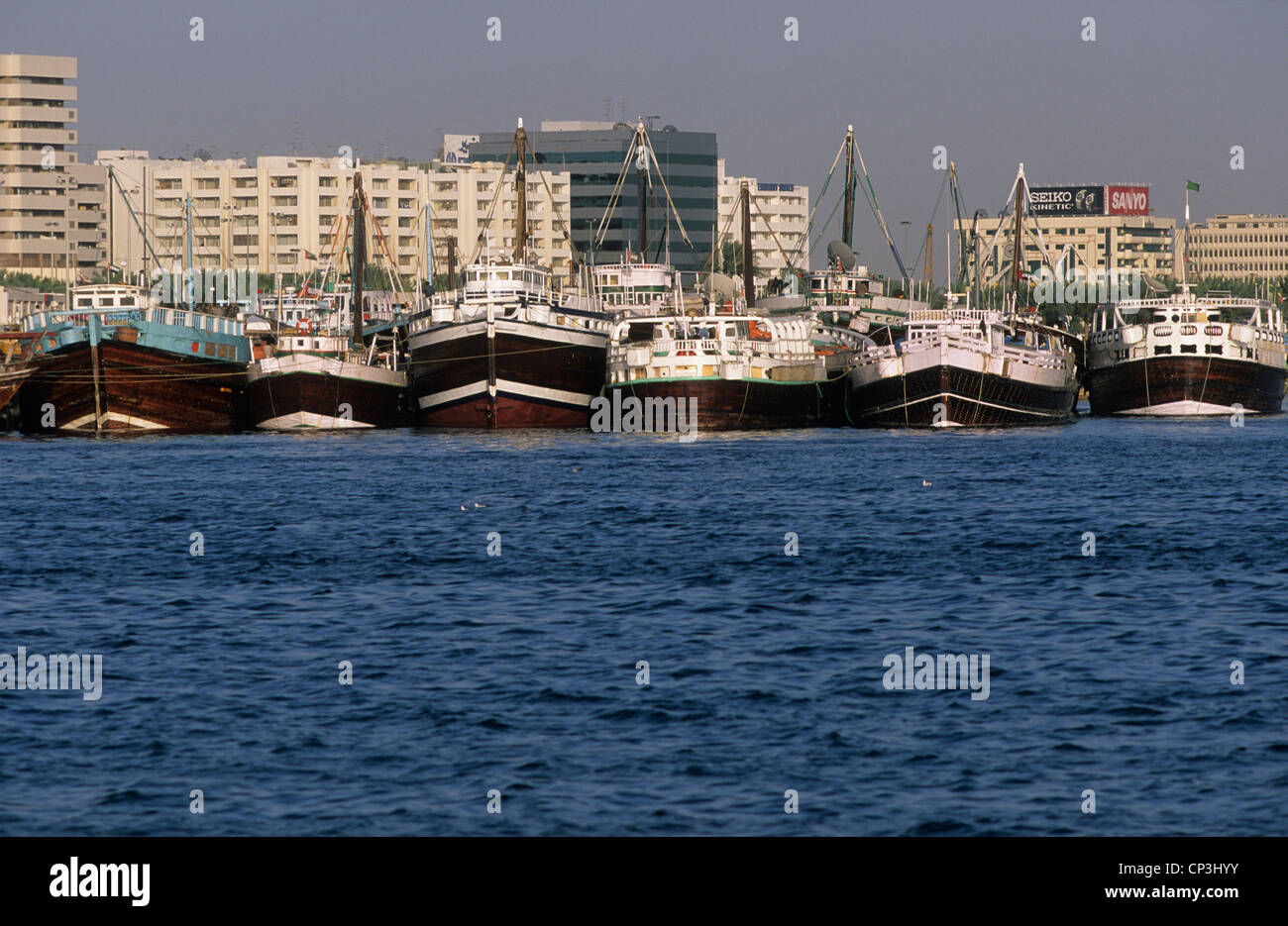 Dubai, United Arab Emirates, the city and shoreline of the creek Stock ...