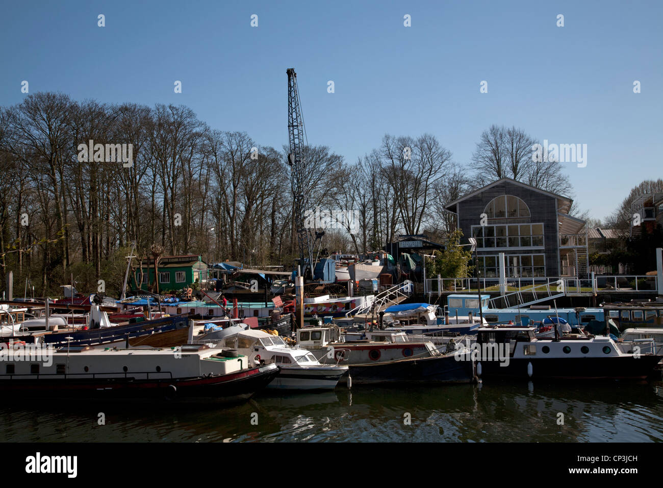 boatyard eel pie island twickenham middlesex england Stock Photo - Alamy