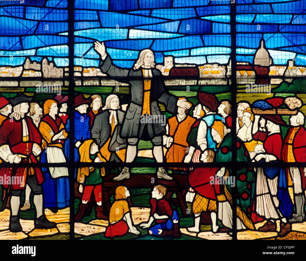 St. Botolph's Aldersgate, John Wesley preaching in Moorfields 1738, St ...