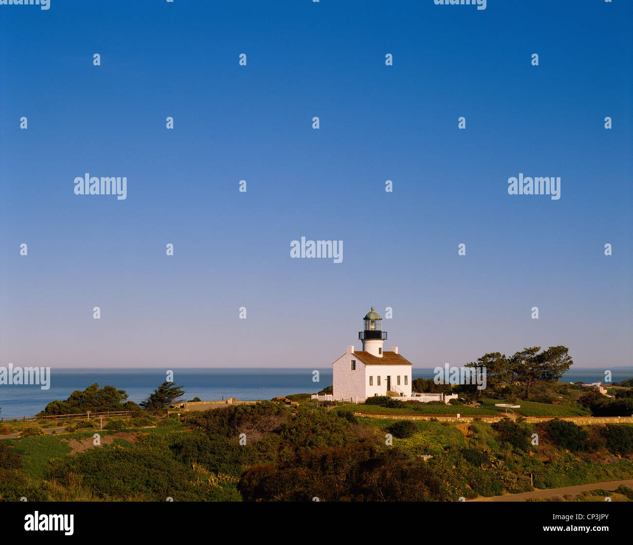 Aerial photo of Old Point Loma Lighthouse, San Diego, California, USA ...
