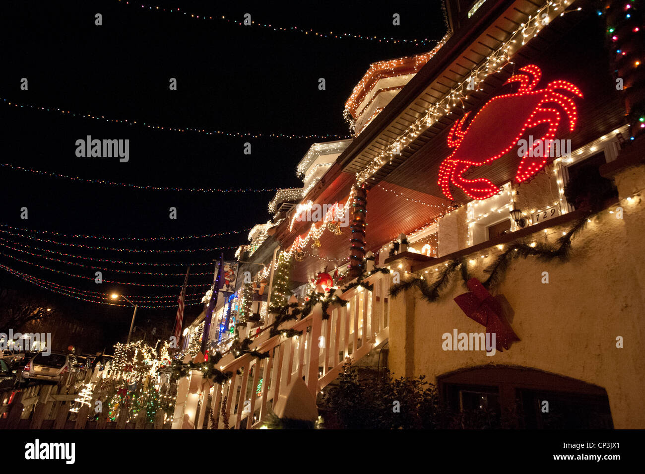 Lights decorates neighborhood on 34th Street in Hampden, Baltimore ...