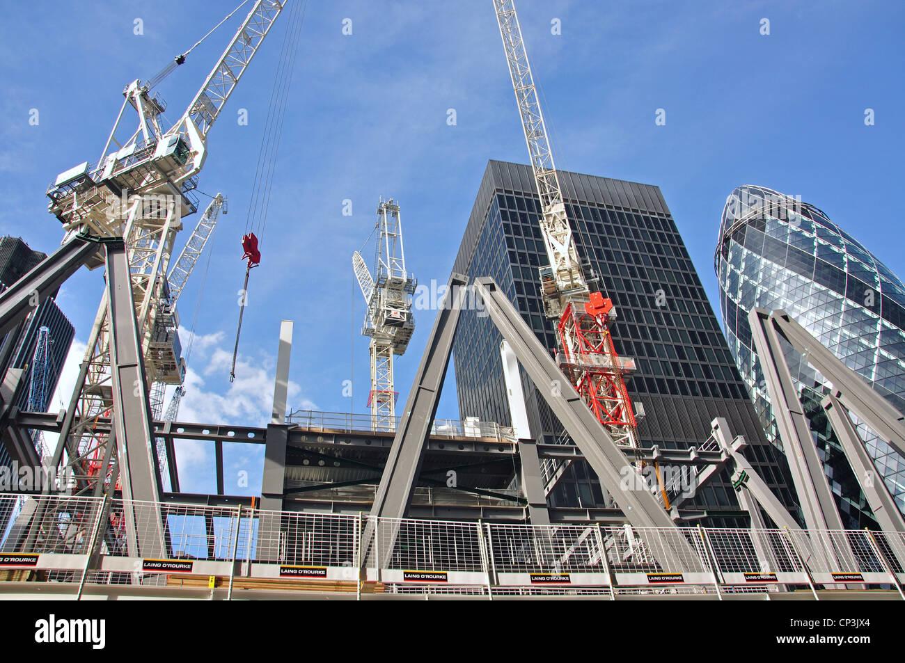 Building construction in the City of London, London, Greater London ...