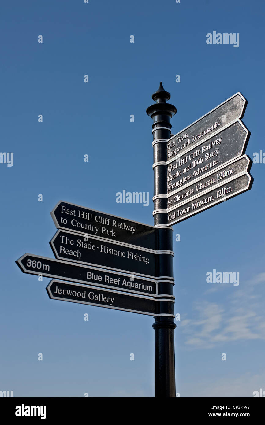 HASTINGS, EAST SUSSEX, UK - APRIL 30, 2012: Tourist information ...