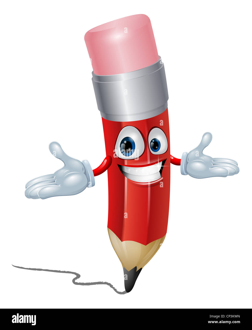 Smiling pencil eraser Cut Out Stock Images & Pictures - Alamy