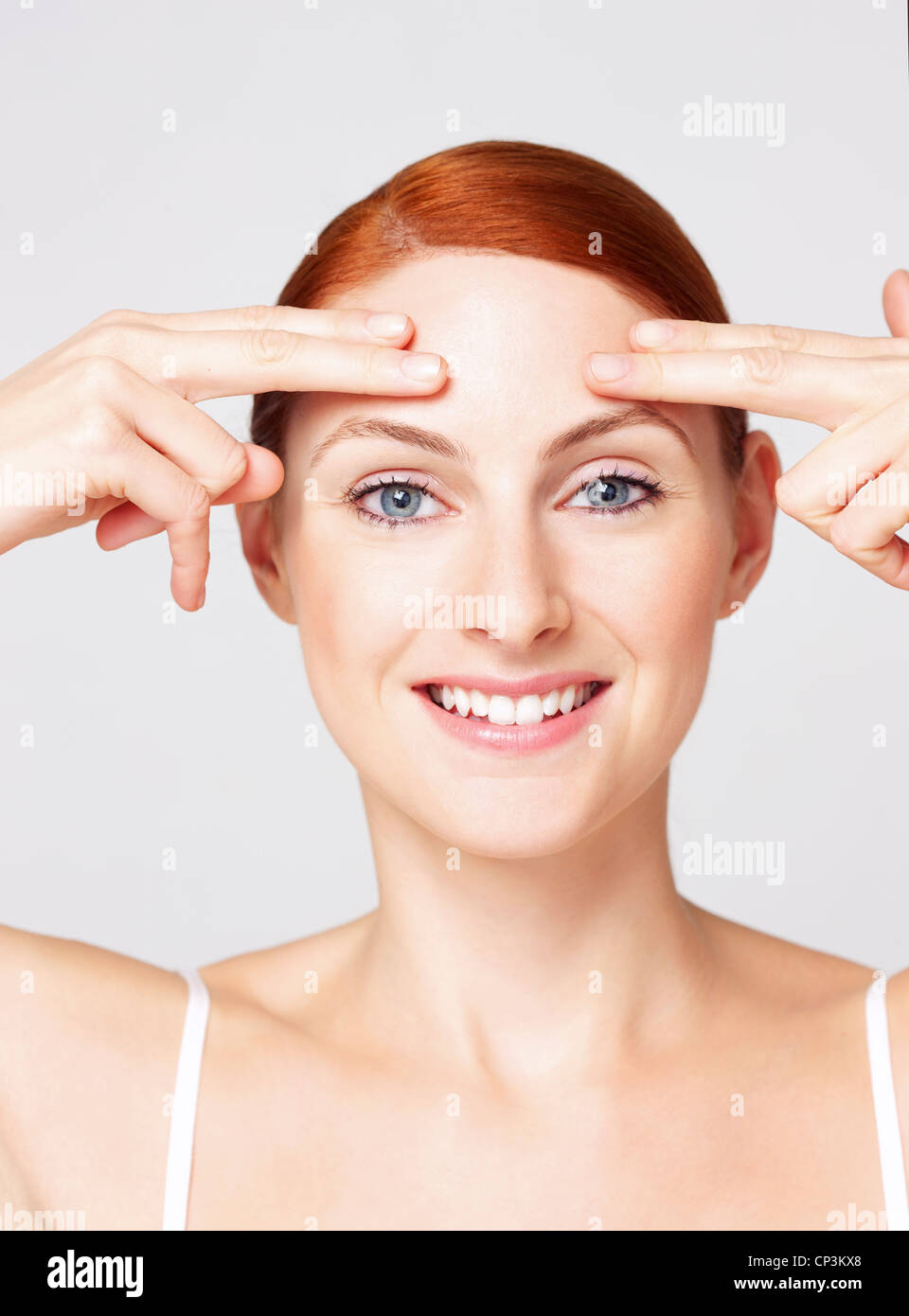 Finger acupressure forehead hi-res stock photography and images - Alamy
