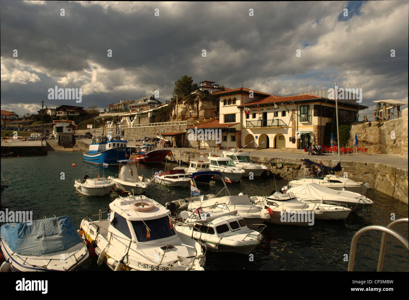The harbour at Comillas, Spain Stock Photo - Alamy