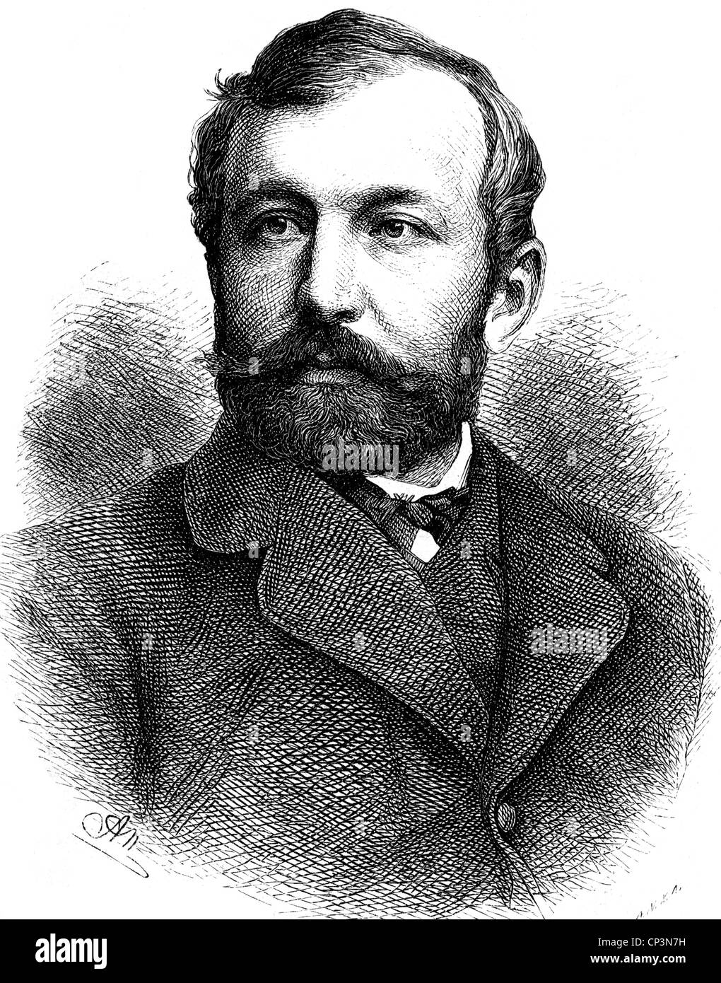 Pogge, Paul, 27.12.1838 - 17.3.1884, German Africa explorer, portrait ...