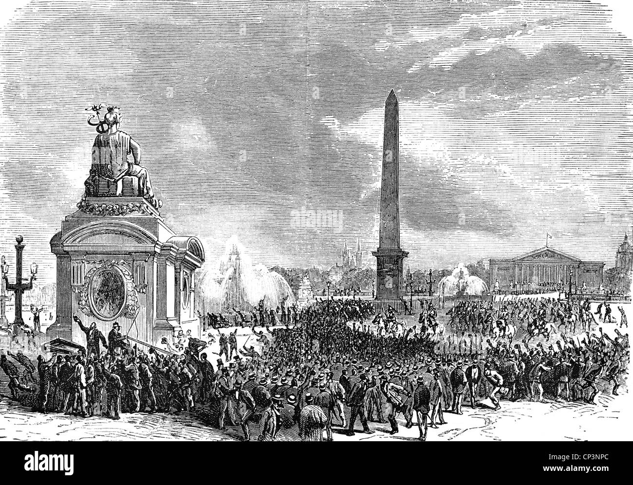 events, Franco-Prussian War 1870 - 1871, politics, riots at Place de la ...