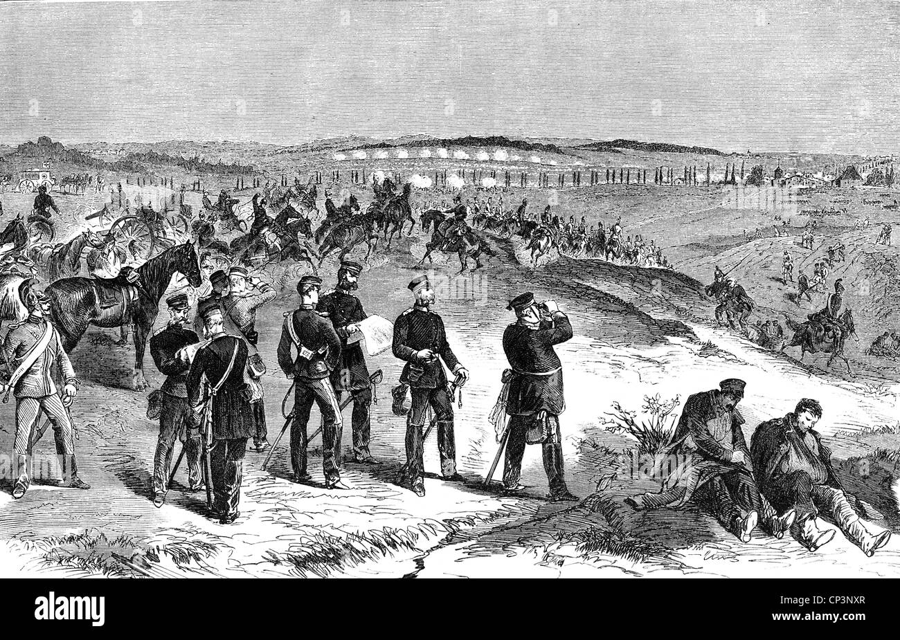 Charge of the saxons under crown prince albert of saxony Black and ...