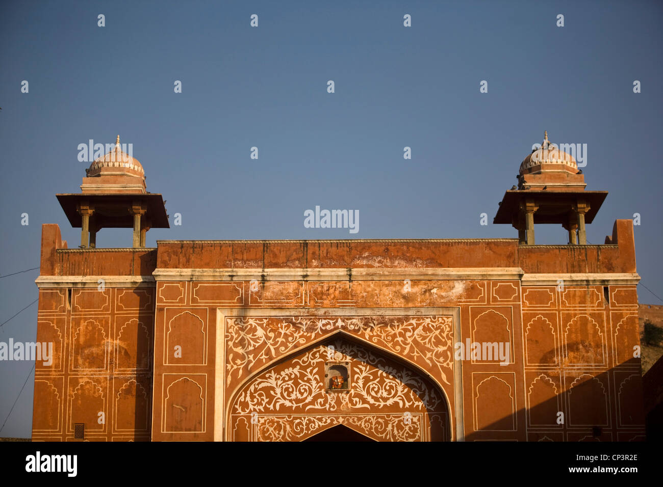 The arch above the road to Gaita at sunset, Jaipur, India Stock Photo ...