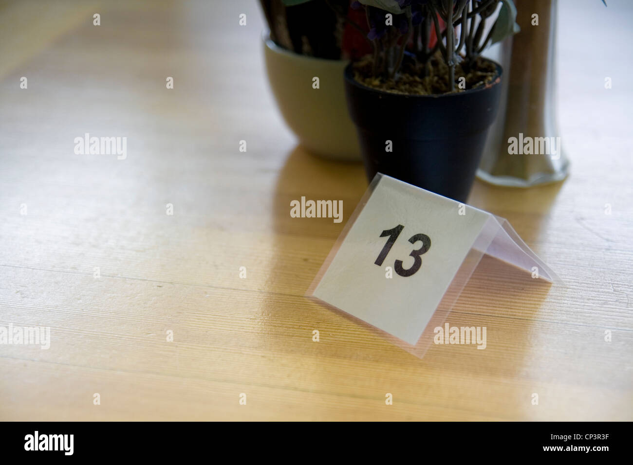 table number 13 Stock Photo - Alamy