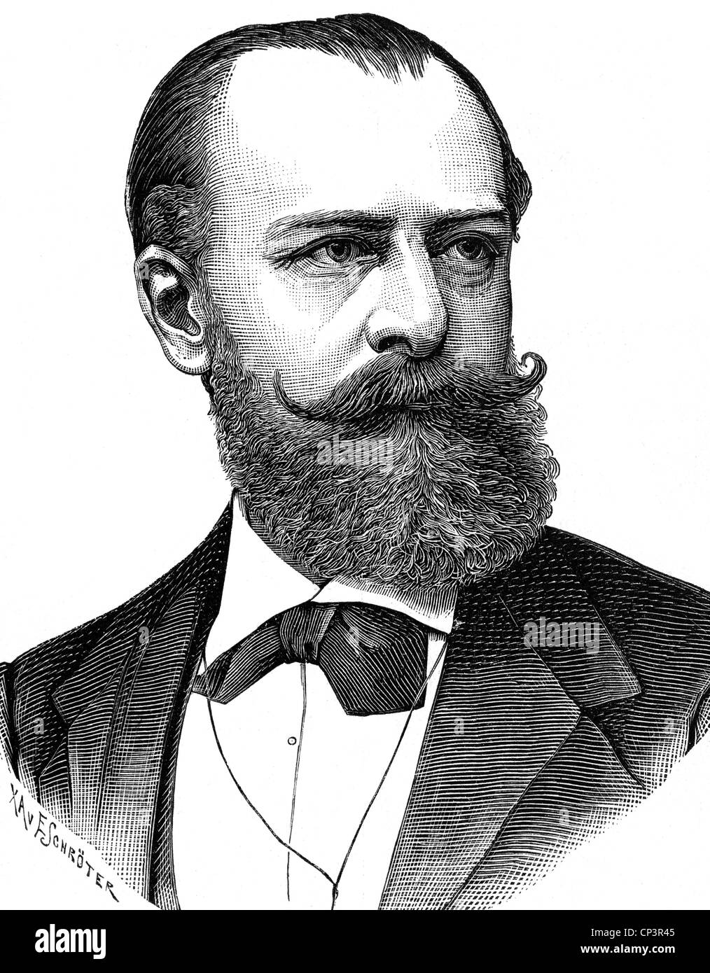 Wolff, Julius, 16.9.1834 - 3.6.1910, German poet, portrait, wood ...