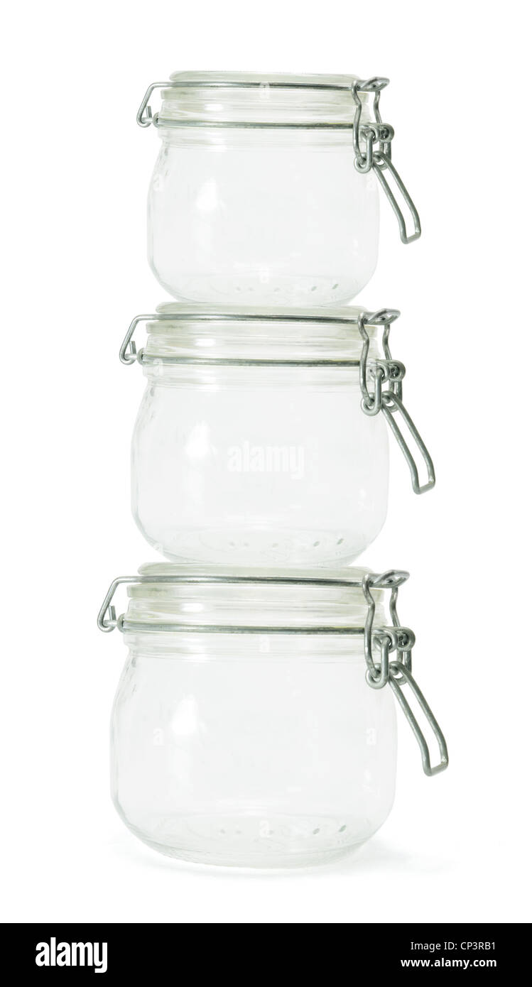 Stack of Glass Jars Stock Photo - Alamy