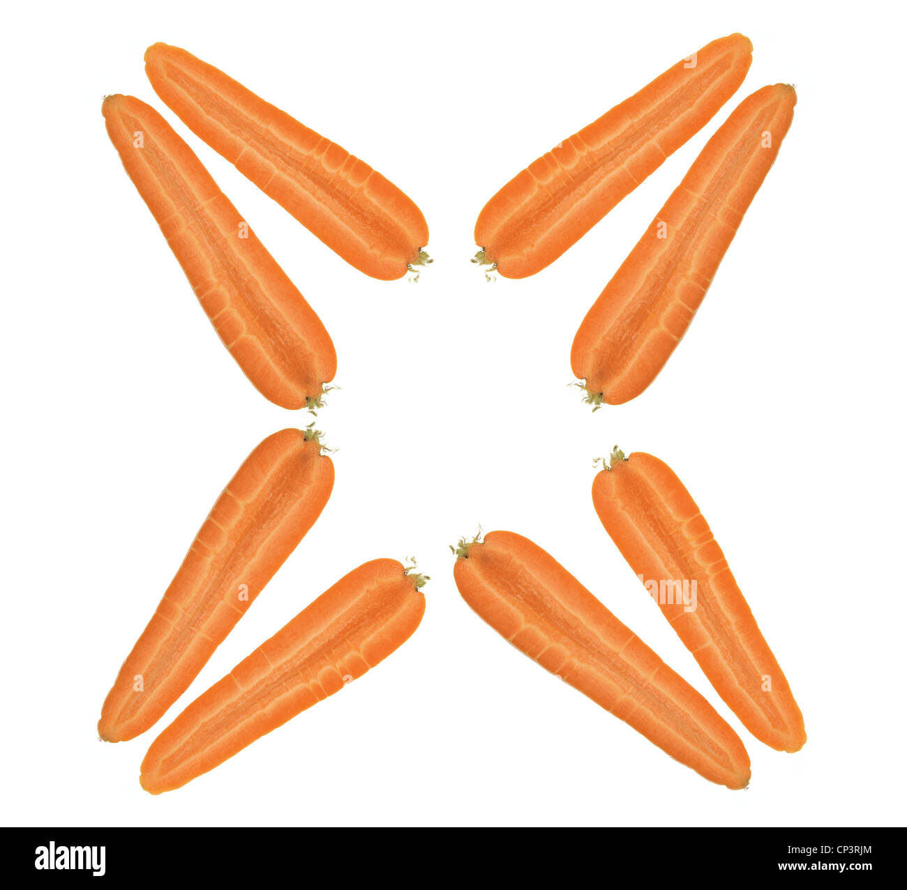 Carrots Cut in Half Stock Photo - Alamy
