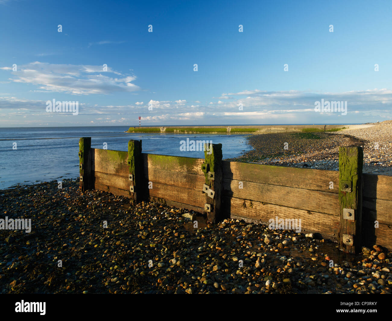 groyne and beacon seasalter whitstable kent Stock Photo - Alamy