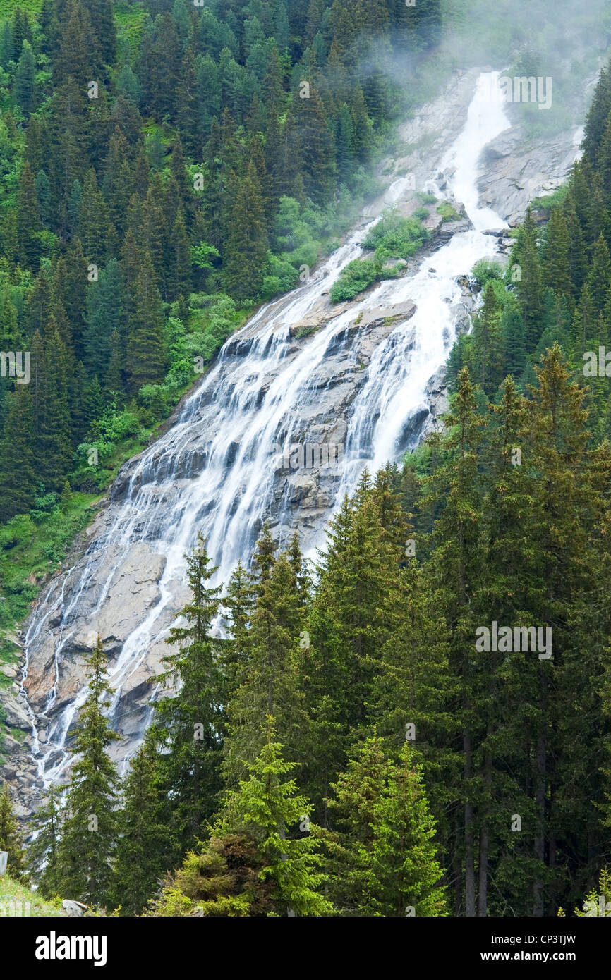 Alps beautiful mountain waterfall summer view (Austria Stock Photo - Alamy